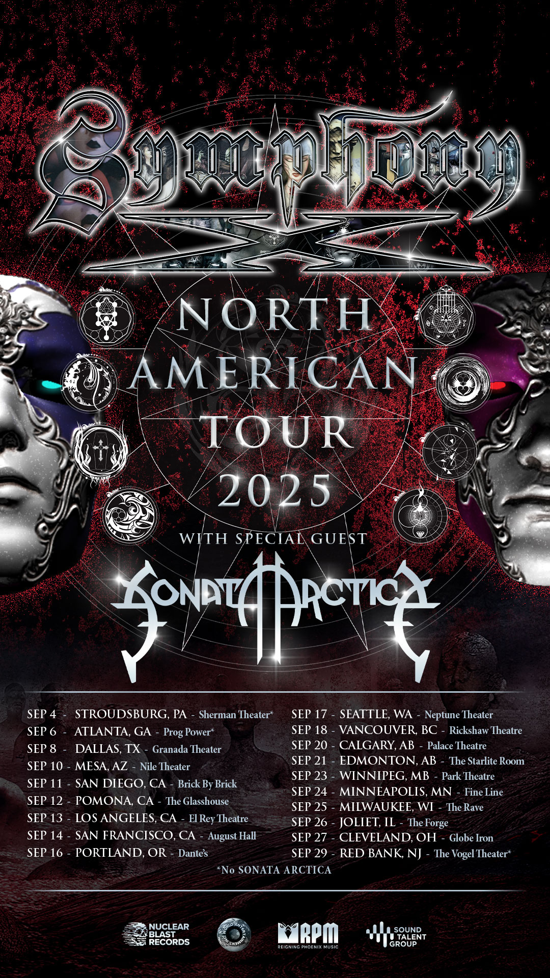 Symphony X to tour US in the Fall of 2025 with special guest Sonata Arctica, tickets on Sale ...